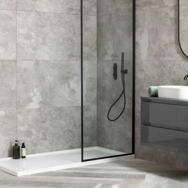 Marmostone Grey Rectified Matt Stone Effect Porcelain Wall and Floor ...