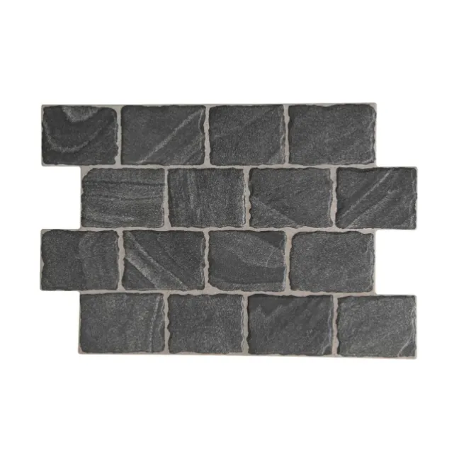 Esla Black Cobblestone Effect Matt Porcelain Wall Tile