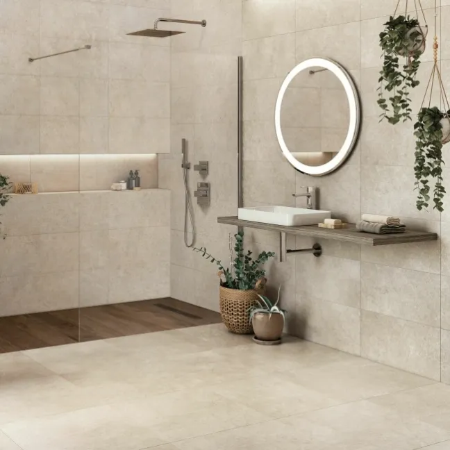 Roca Limestone Effect Ivory Matt Porcelain Wall & Floor Tile | Tile ...