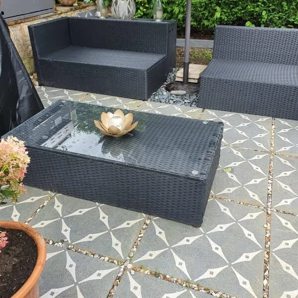 Bellevue Compass Graphite Stone Effect Outdoor Paving Slab