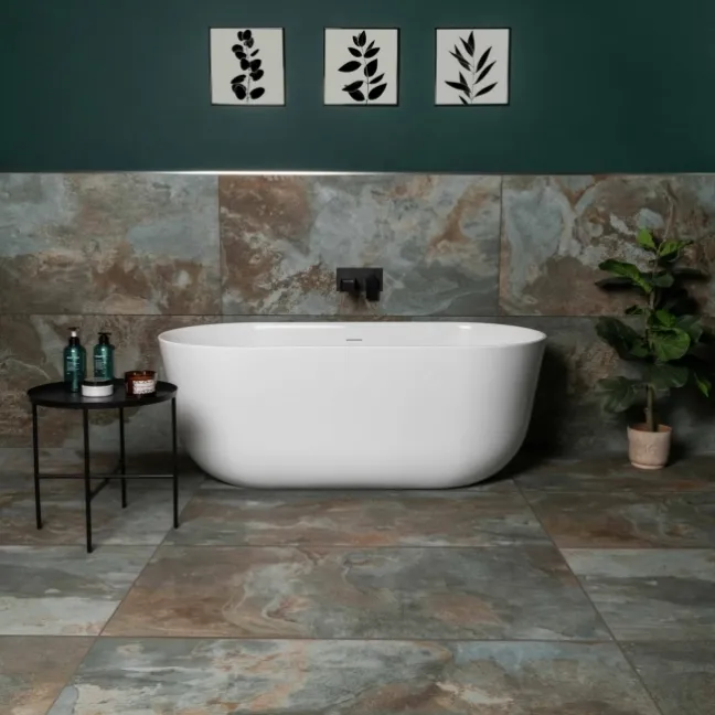 Slate Way Green Matt Porcelain Wall and Floor Tile | Tile Mountain