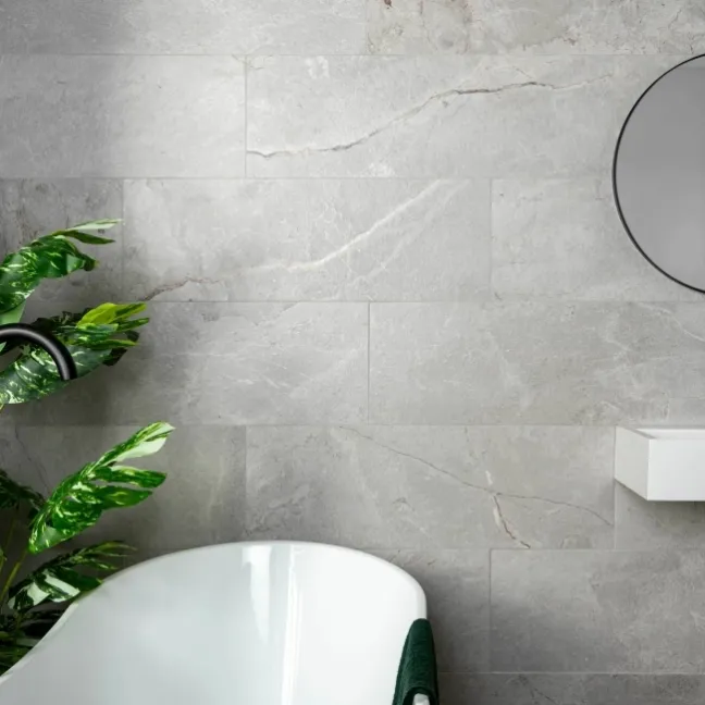Tuscan Light Grey Stone Effect Matt Ceramic Wall Tile