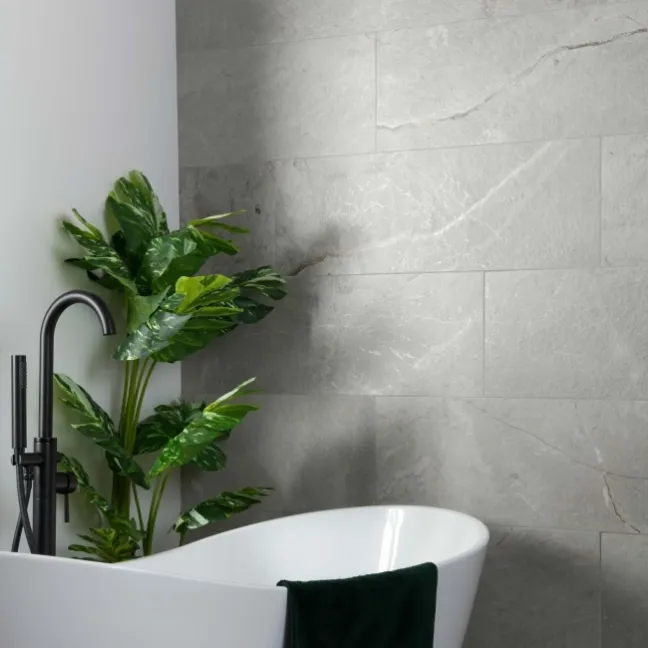 Tuscan Light Grey Stone Effect Matt Ceramic Wall Tile