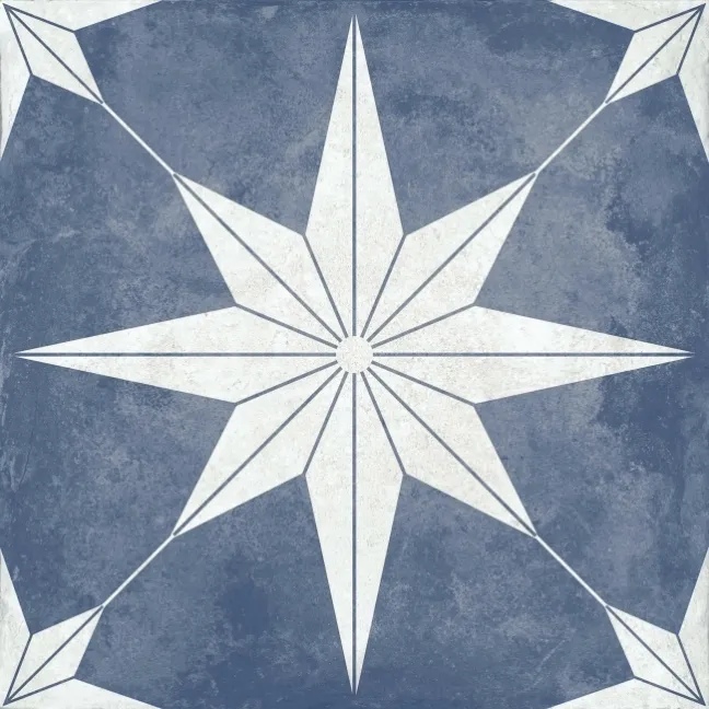 Supernova Blue Patterned Matt Vitrified Ceramic Floor Tile