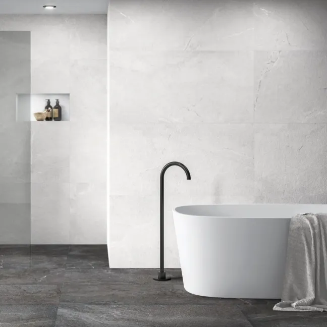 Lucca White Anti Slip Matt Stone Porcelain Tiles