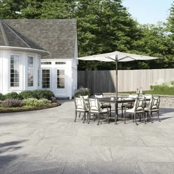 Augusta White Slate Effect Matt Porcelain Large Outdoor Slab Tile ...