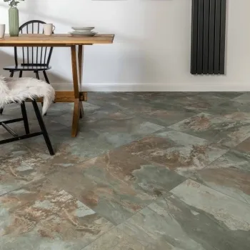 Slate Way Green Matt Porcelain Floor Tiles | Tile Mountain