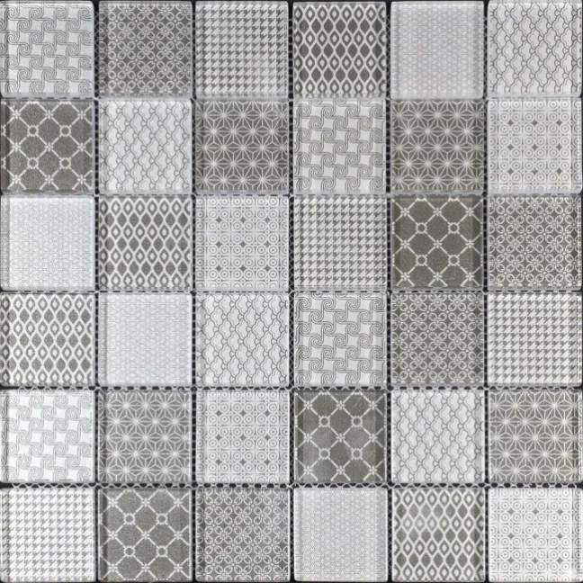 Bayeux Grey Glass Mosaic - Mosaic Tiles from Tile Mountain