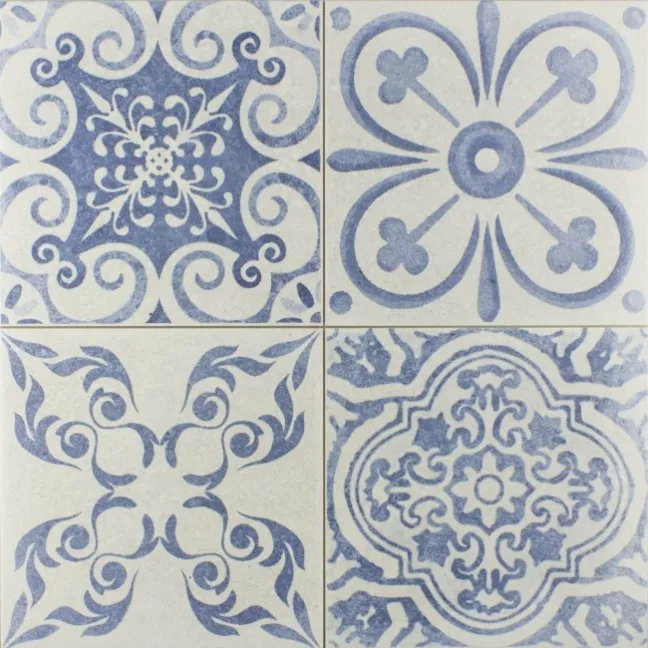 Skyros Delft Blue Pattern Porcelain Wall & Floor Tiles