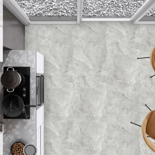 Immense Grey Stone Effect Polished Porcelain Floor Tile