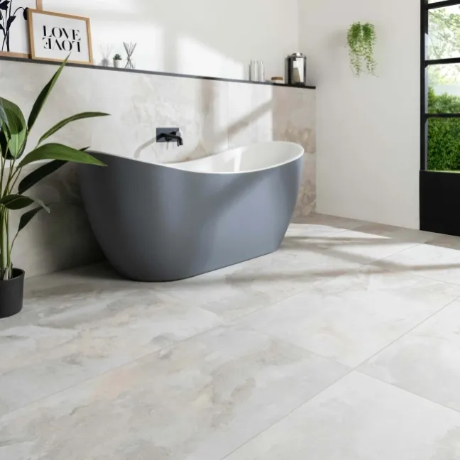 Slate Way Light Grey Matt Porcelain Wall and Floor Tile | Tile Mountain
