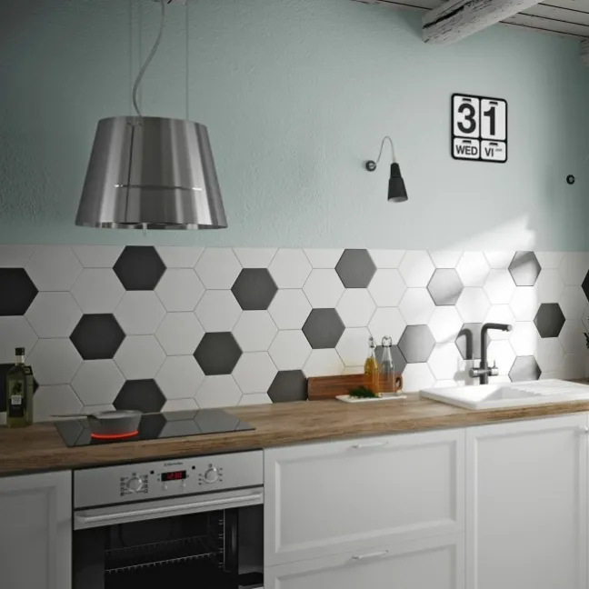 Hexagon White Wall & Floor Tile | Tile Mountain