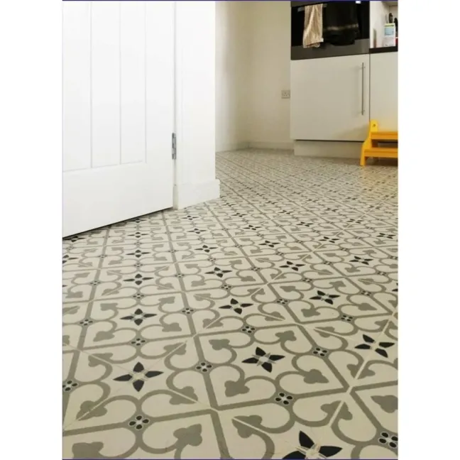 Brighton Grey Pattern Matt Porcelain Floor Tile