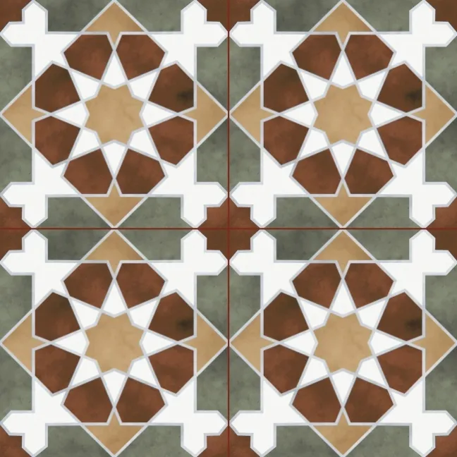 Rabat Green Pattern Matt Ceramic Floor Tile | Tile Mountain