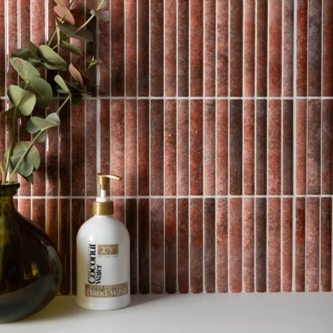 Rubik Garnet Red Kit Kat Effect Gloss Ceramic Wall Tile