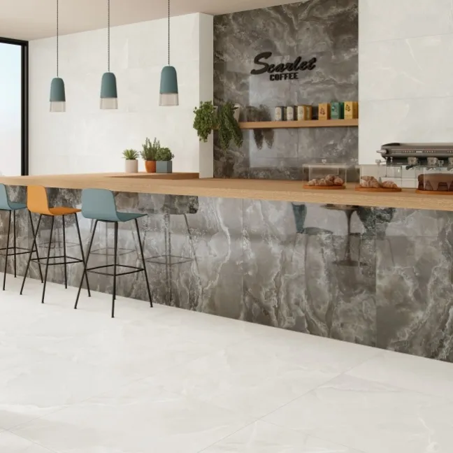 Scarlet Black Onyx Marble Effect Polished Porcelain Tile