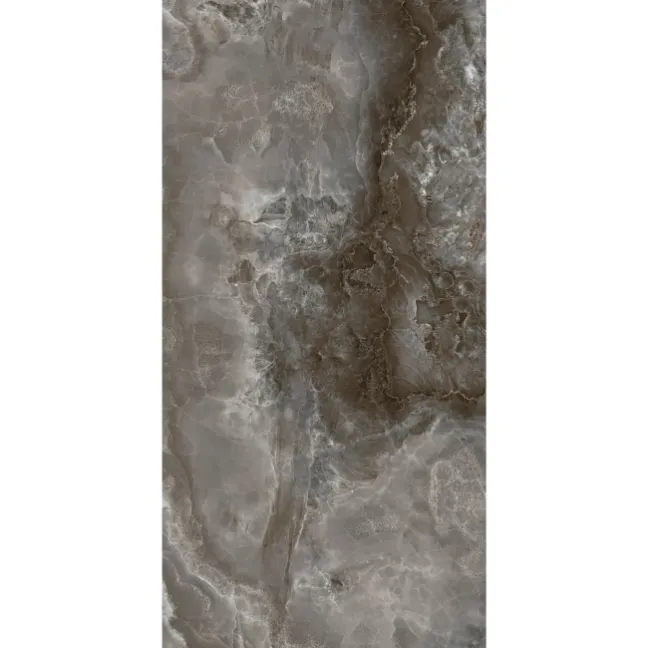 Scarlet Black Onyx Marble Effect Polished Porcelain Tile