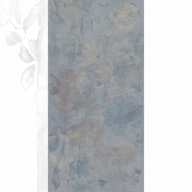 Seven Blue Floral Decor Matt Ceramic Wall Tile | TileMountain