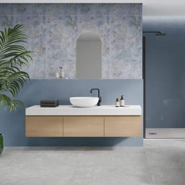 Seven Blue Matt Ceramic Wall Tile | TileMountain