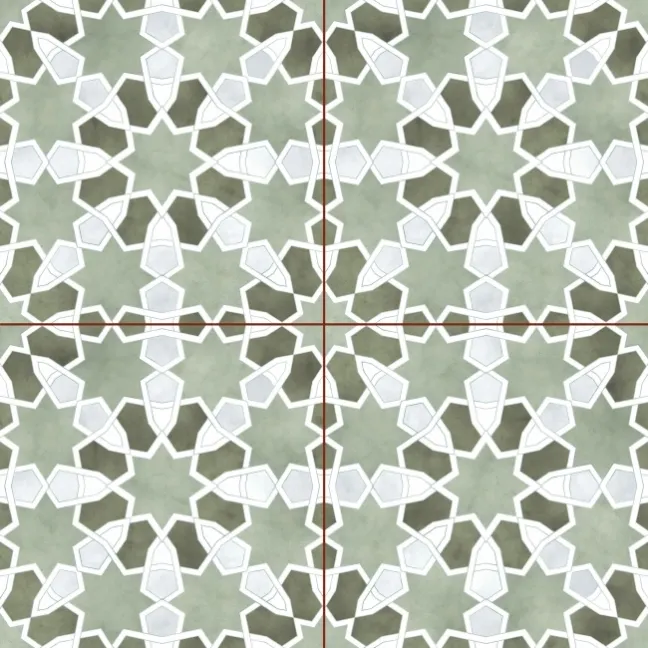 Agadir Green Pattern Matt Ceramic Floor Tile | Tile Mountain