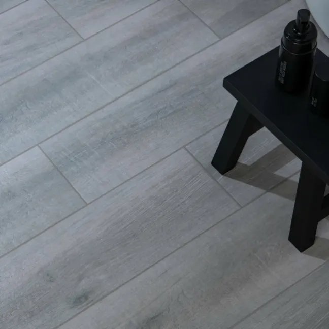 Baron Grey Oak Wood Effect Matt Porcelain Floor Tile