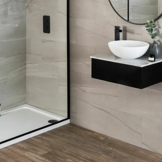 Burlington Stone Effect Taupe Matt Ceramic Wall Tile | Tile Mountain