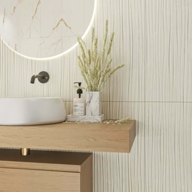 Fior Di Bosco Ivory Decor Marble Effect Gloss Ceramic Wall Tile | Tile ...