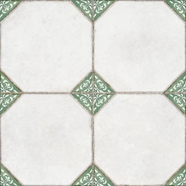 Leeds Green Patterned Matt Porcelain Floor Tile