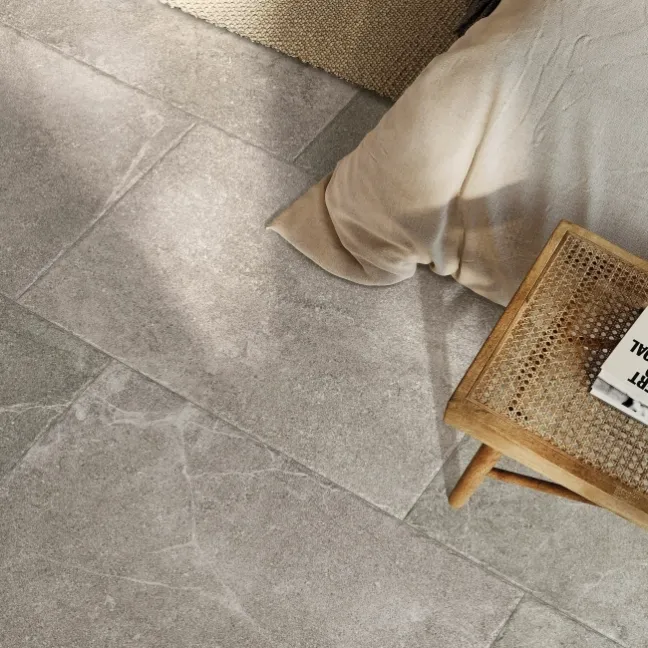 Lucca Flagstone Grey Chiselled Stone Effect Porcelain Tile | Tile Mountain