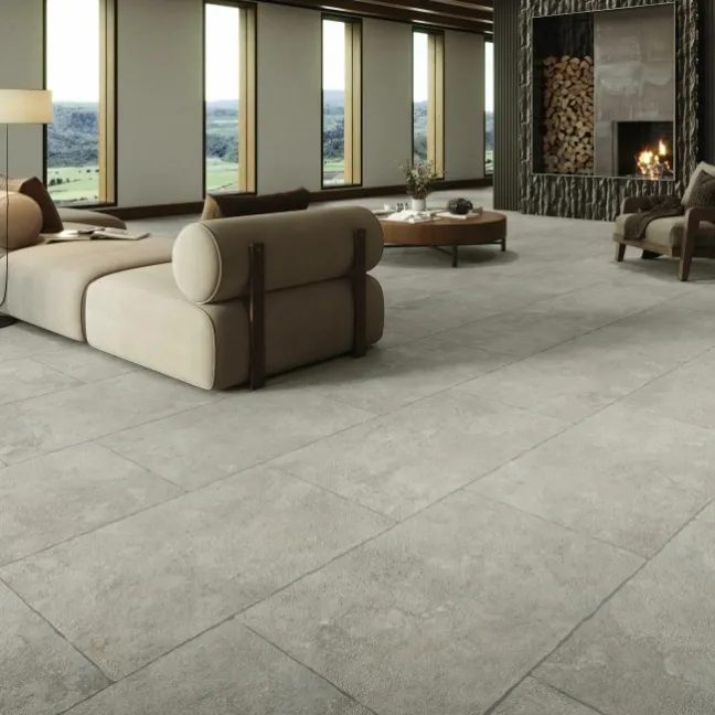 Mineral Dark Grey Rustic Edge Stone Effect Porcelain Tile