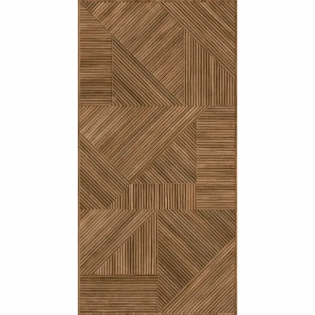 Nantes Dark 3D Wood Panel Effect Wall Tile | Tile Mountain