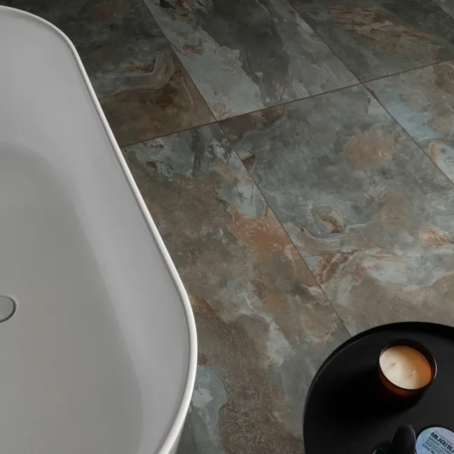 Slate Way Green Matt Porcelain Wall and Floor Tile | Tile Mountain