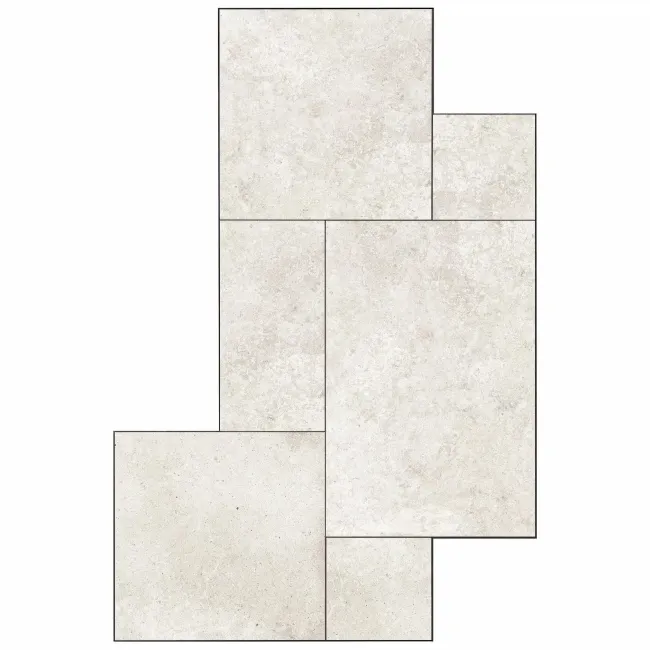 Bologna Modular White Stone Effect Matt Porcelain Floor Tile | TileMountain