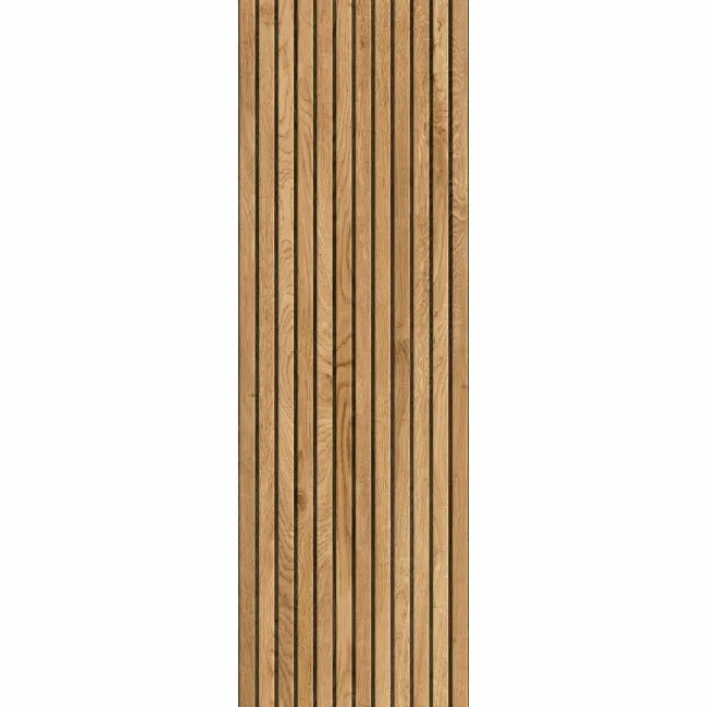Bandwood Dark Oak Slatted Wood Effect Ceramic Wall Tiles