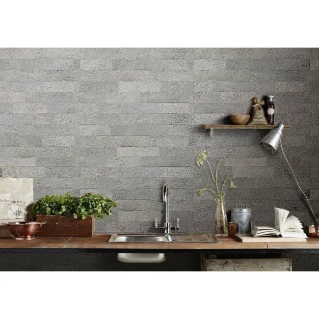 Ribera Grey Slate Effect Porcelain Wall Tile | Tile Mountain