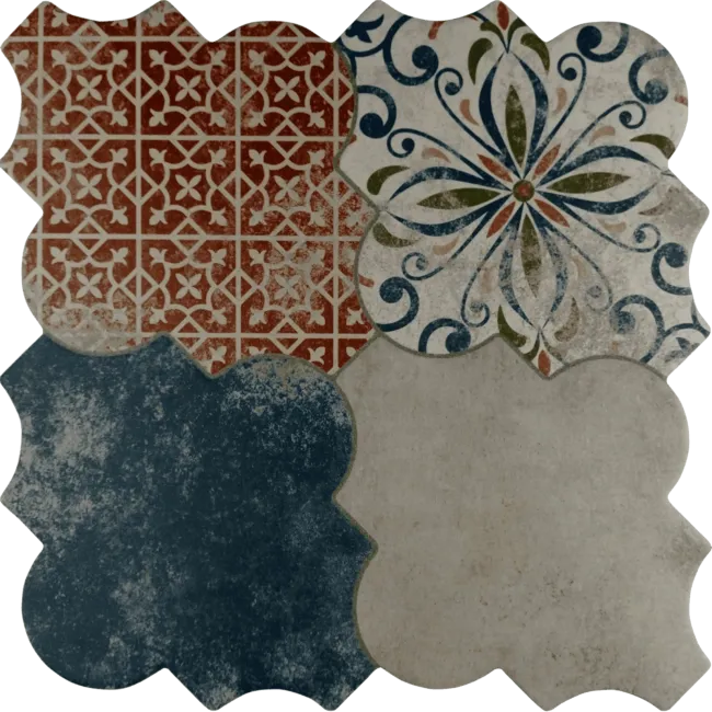 Riga Patchwork Patterned Matt Ceramic Wall & Floor Tiles