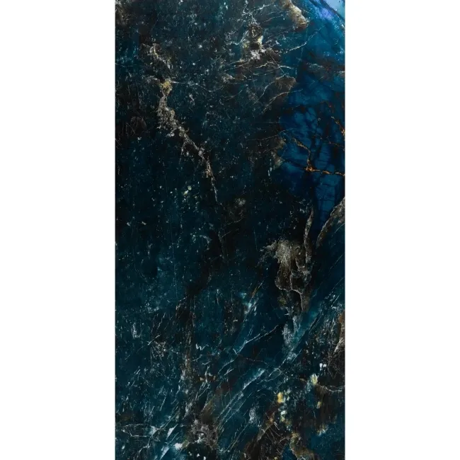 Sky Blue Marble Effect Polished Porcelain Tile