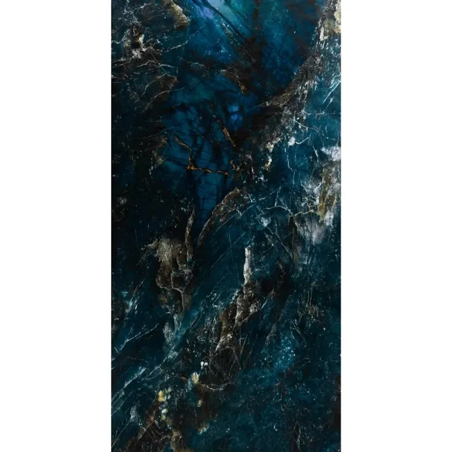Sky Blue Marble Effect Polished Porcelain Tile