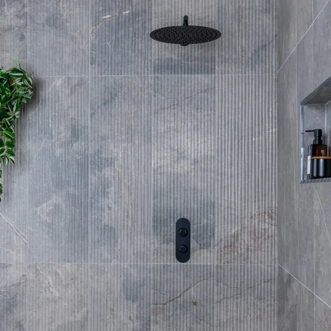 Tuscan Greige Embossed Decor Stone Effect Matt Wall Tile