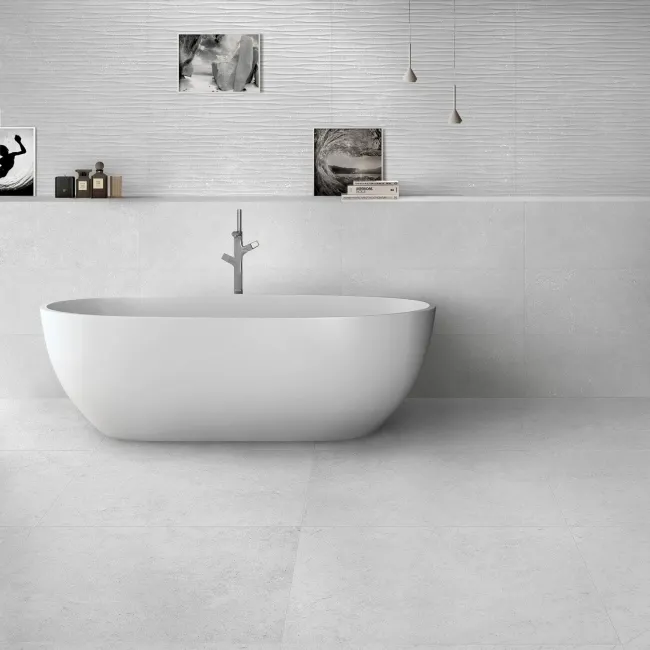 Colony Decor White Stone Effect Matt Ceramic Wall Tiles