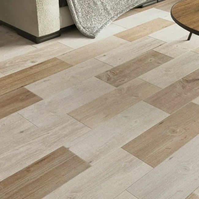 Foresta Beige Mixed Wood Effect Matt Ceramic Floor Tile