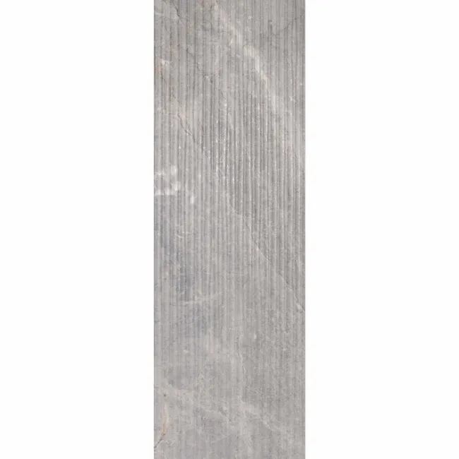 Tuscan Dark Grey Embossed Decor Stone Effect Wall Tile