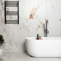 Barnaby White Marble Effect Large Matt Wall & Floor Tiles | Tile Mountain