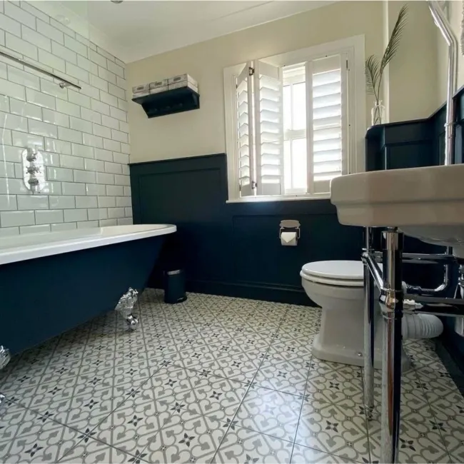 Brighton Grey Pattern Matt Porcelain Floor Tile