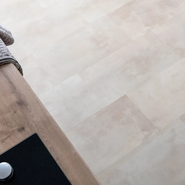 Antalya Beige Stone Tile Luxury Click Vinyl Flooring 5.5mm | Tile Mountain