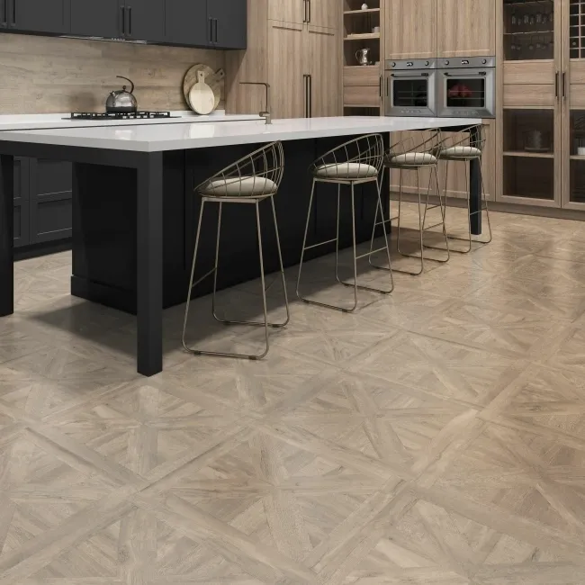 Aspen Taupe Woven Wood Effect Matt Porcelain Floor Tile | Tile Mountain