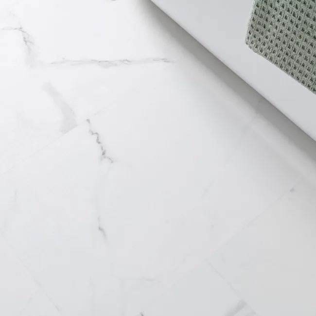 Crystal White Marble Tile Luxury Click Vinyl Flooring 6mm | Tile Mountain