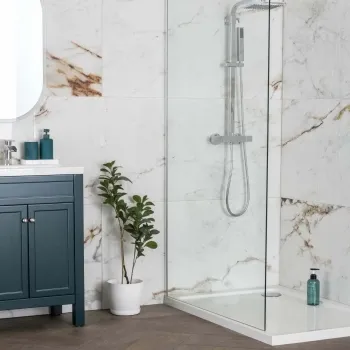 Barnaby White Marble Effect Large Matt Wall & Floor Tiles | Tile Mountain