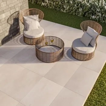 Kingsbury Terracotta Rustic Edge Stone Effect Porcelain Outdoor Slab ...