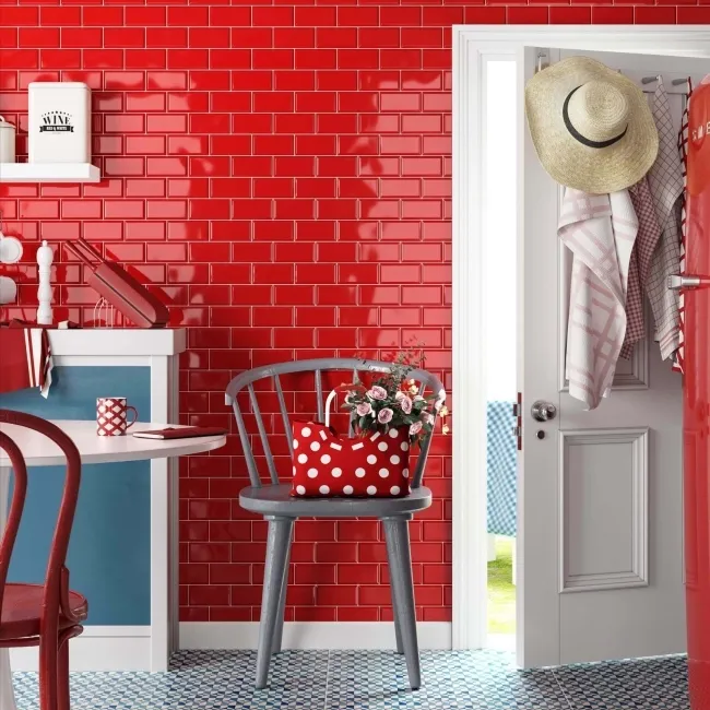 Mini Metro Red Wall Tile | Tile Mountain